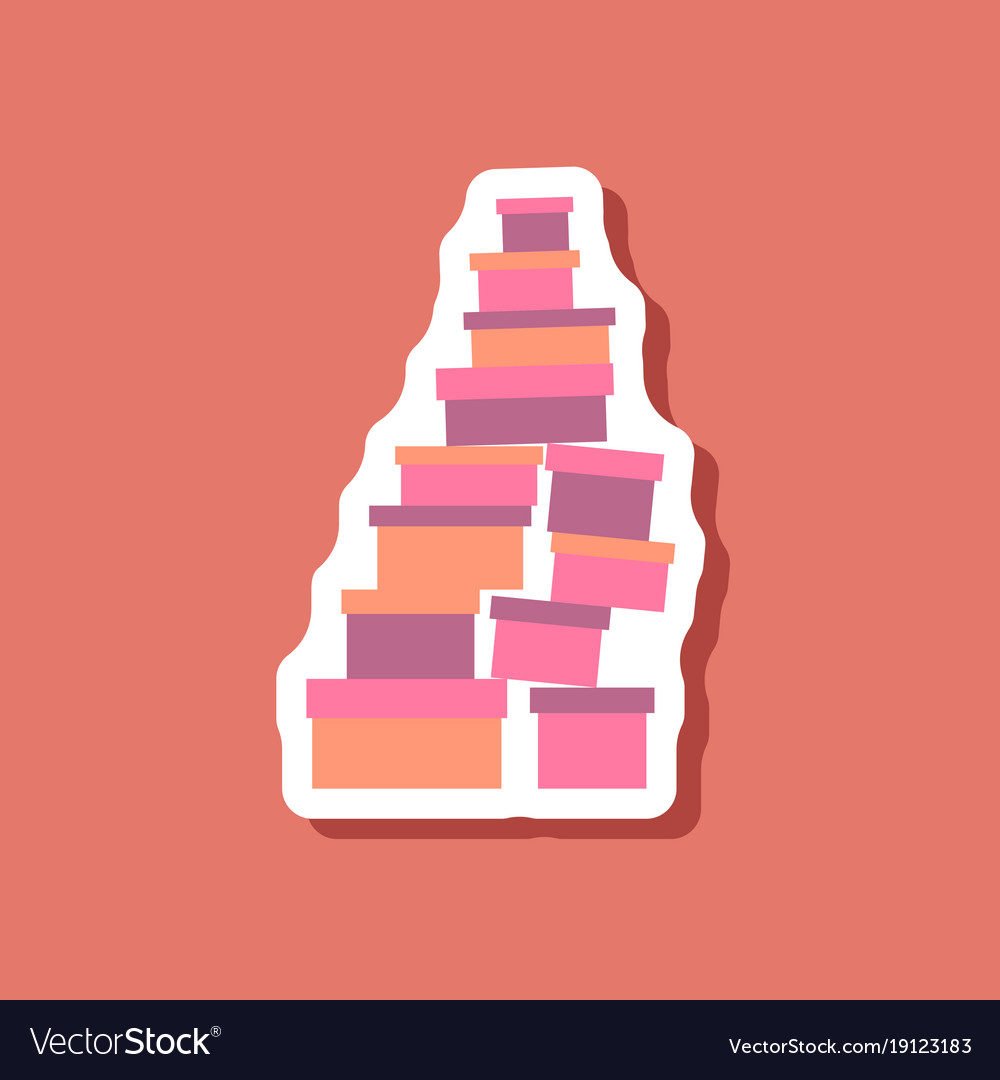 Paper Sticker On Stylish Background Mountain Vector Image