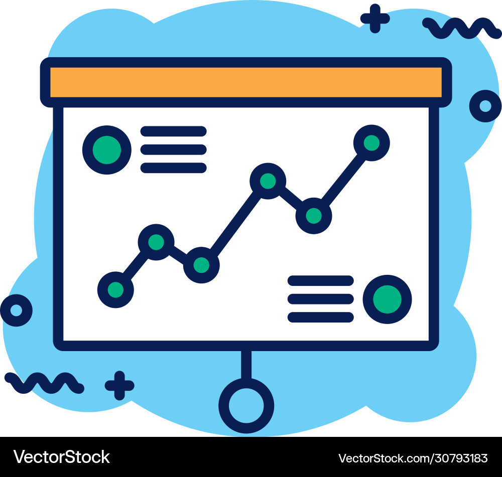 Paperboard with statistics detail style icon Vector Image