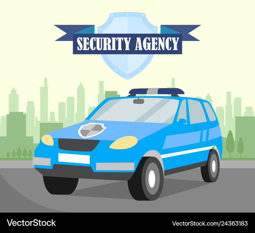 Safeguarding company car flat banner template Vector Image