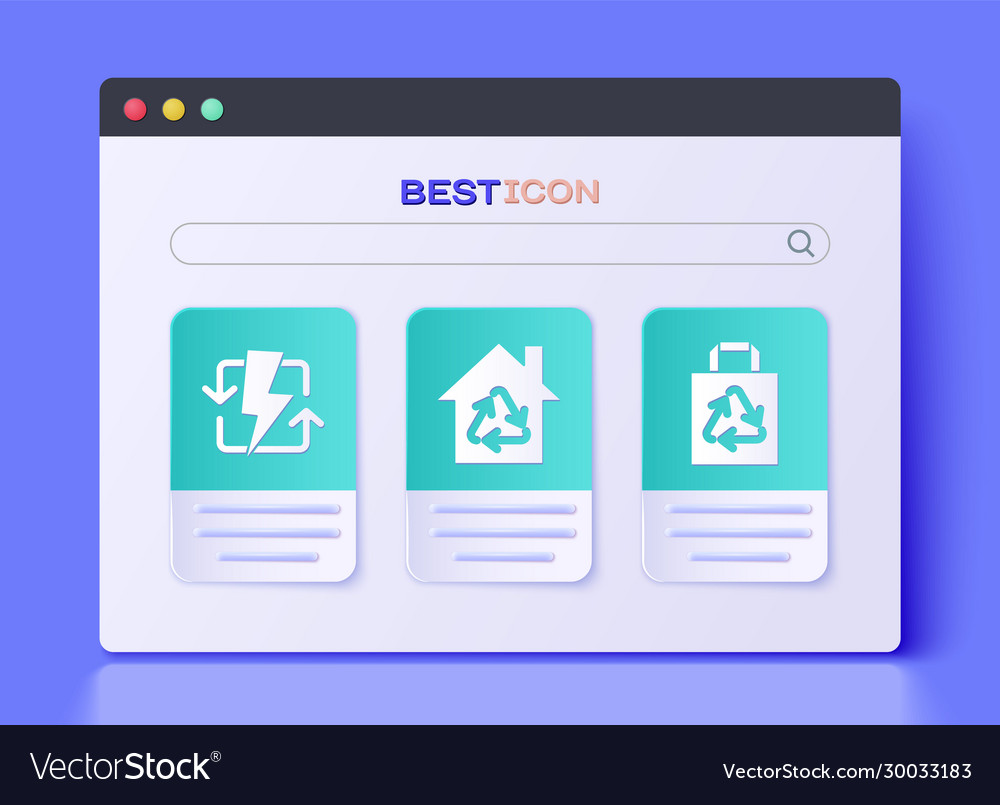 Set eco house with recycling symbol recharging Vector Image