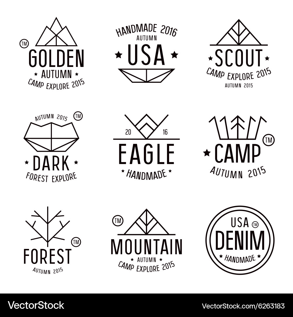 Set of badges in thin line style Royalty Free Vector Image