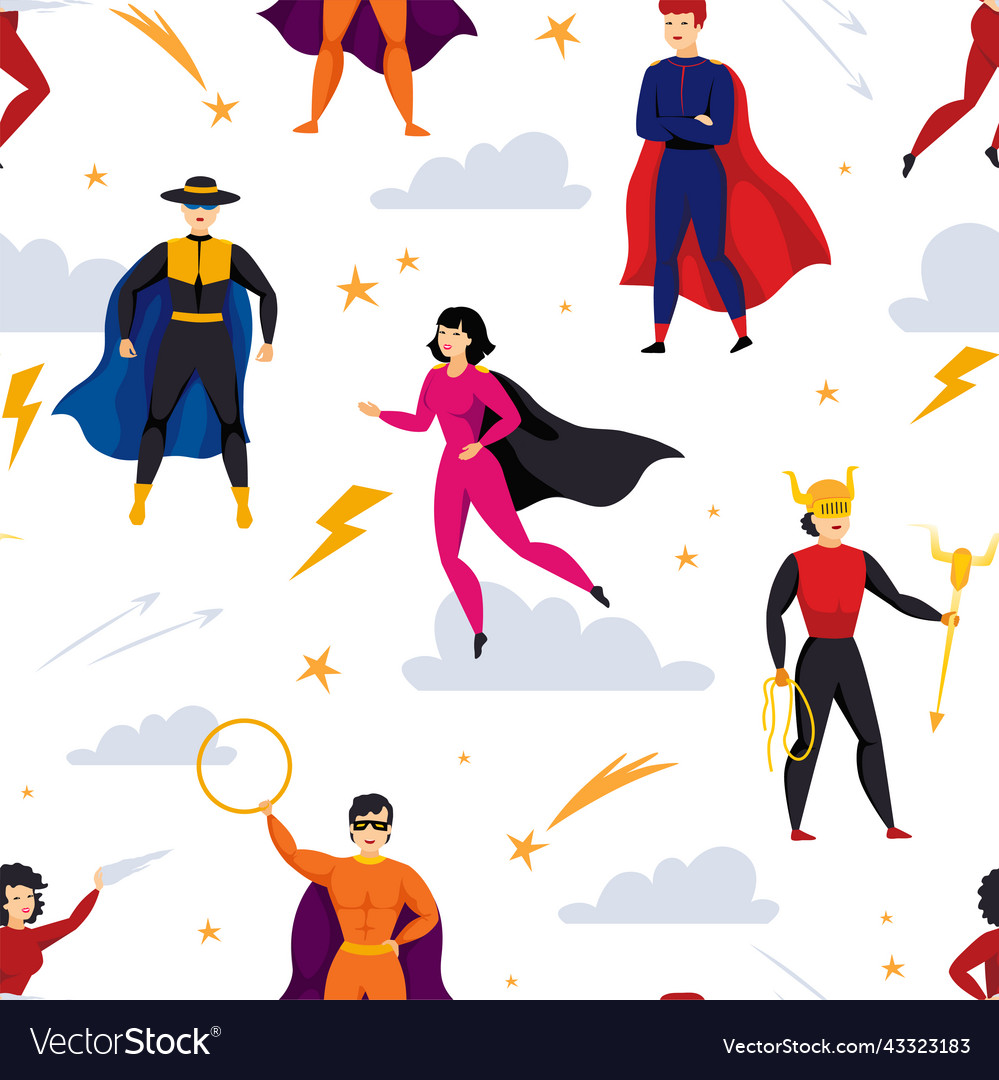 Superman pattern seamless comic background Vector Image