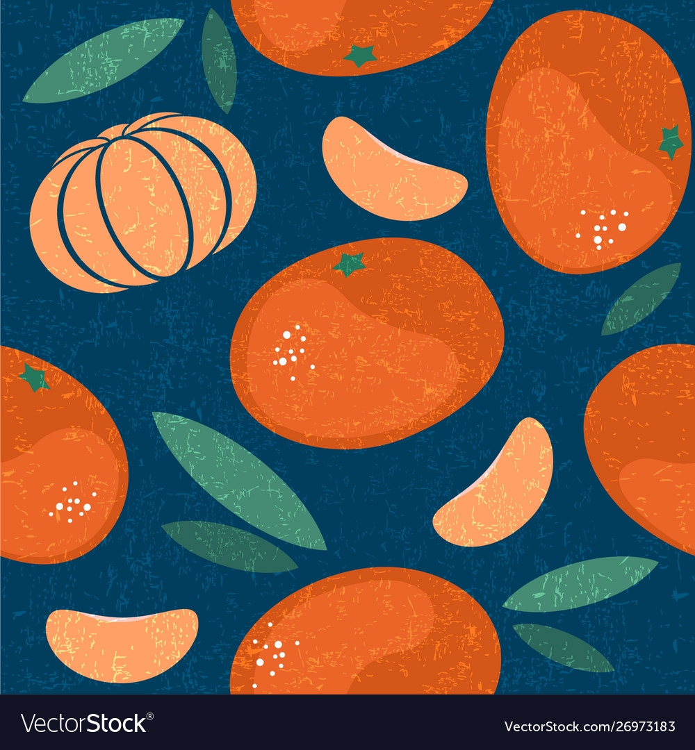 Tangerine seamless pattern mandarin juicy Vector Image Tangerine seamless pattern mandarin juicy Vector Image