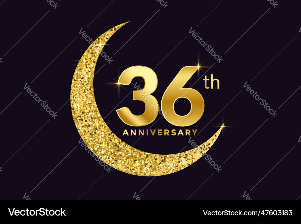 Thirty six years anniversary celebration emblem Vector Image