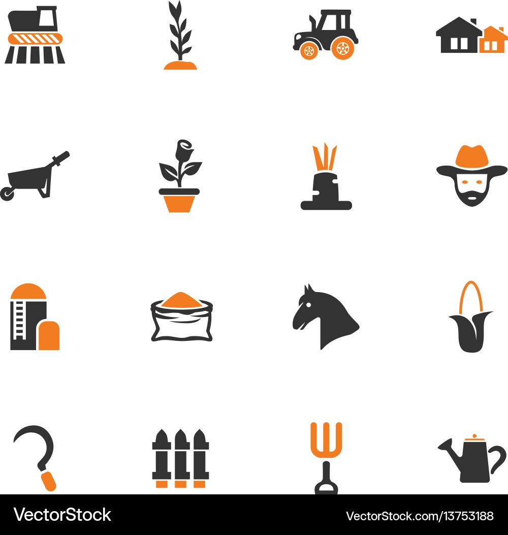 Agricultural icons set Royalty Free Vector Image
