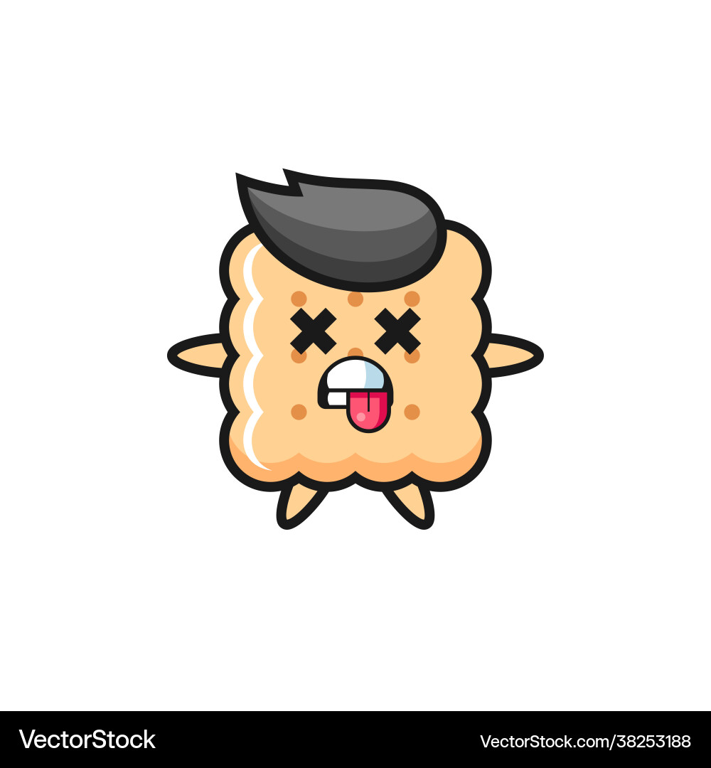 Character cute cracker with dead pose Royalty Free Vector