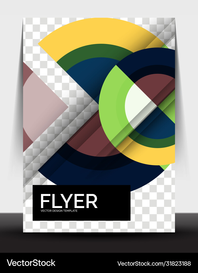 Circle design a4 flyer print template annual Vector Image
