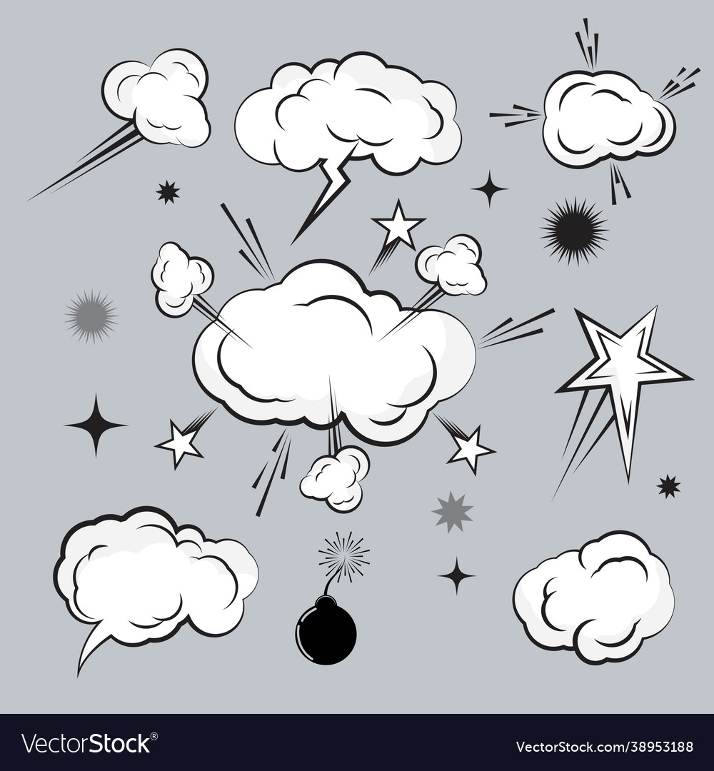 Cloud comic book design element Royalty Free Vector Image