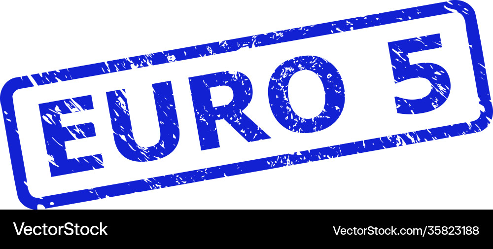Euro stamp seal with unclean surface and rounded Vector Image