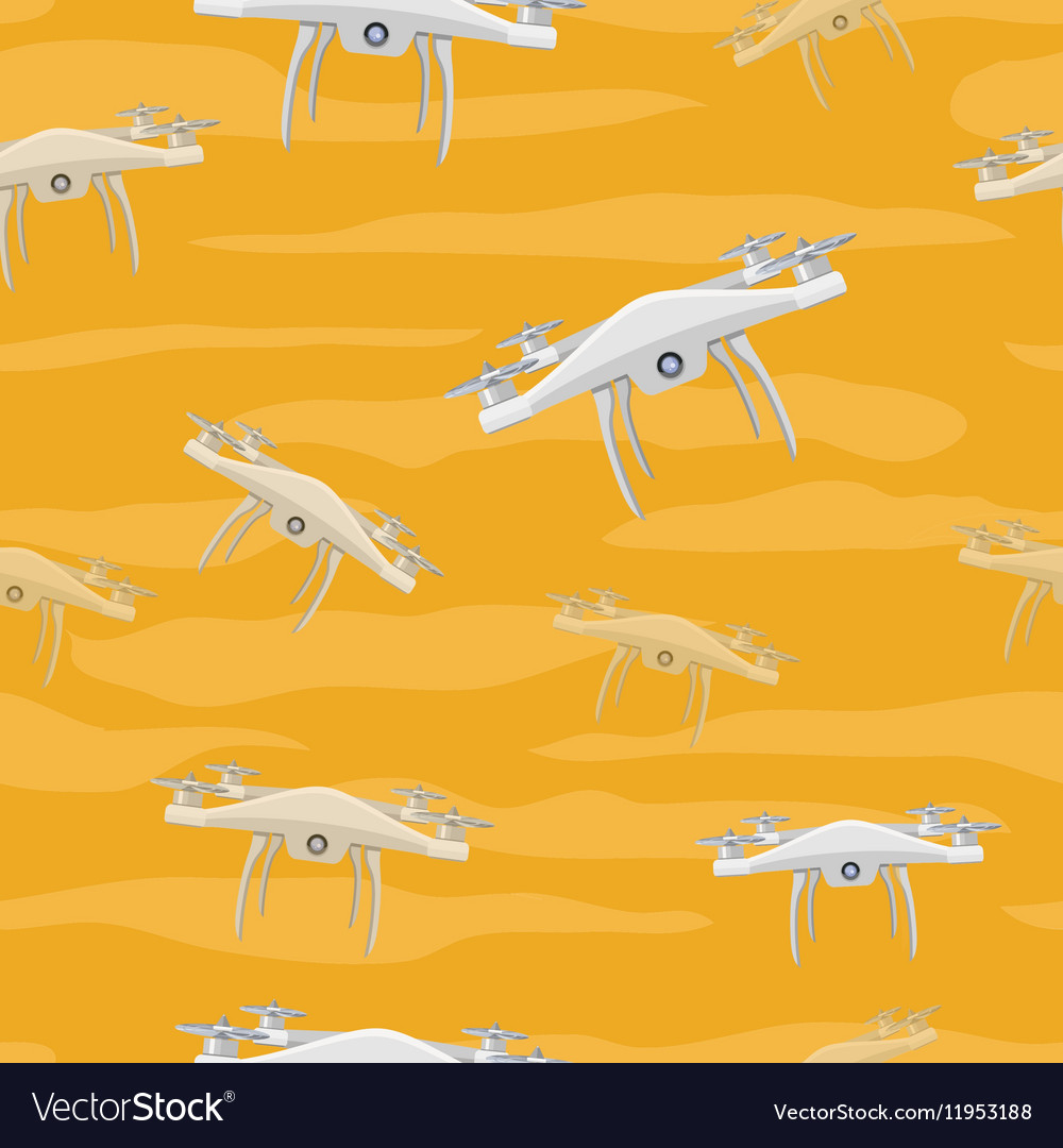 Flying drones seamless pattern Royalty Free Vector Image