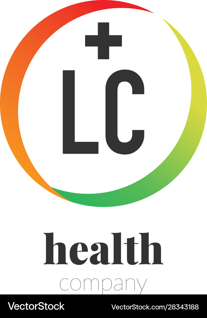 Initial letter lc creative health logo company Vector Image