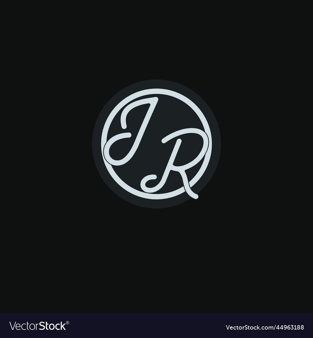 Initials Jr Logo Monogram With Simple Circle Line Vector Image