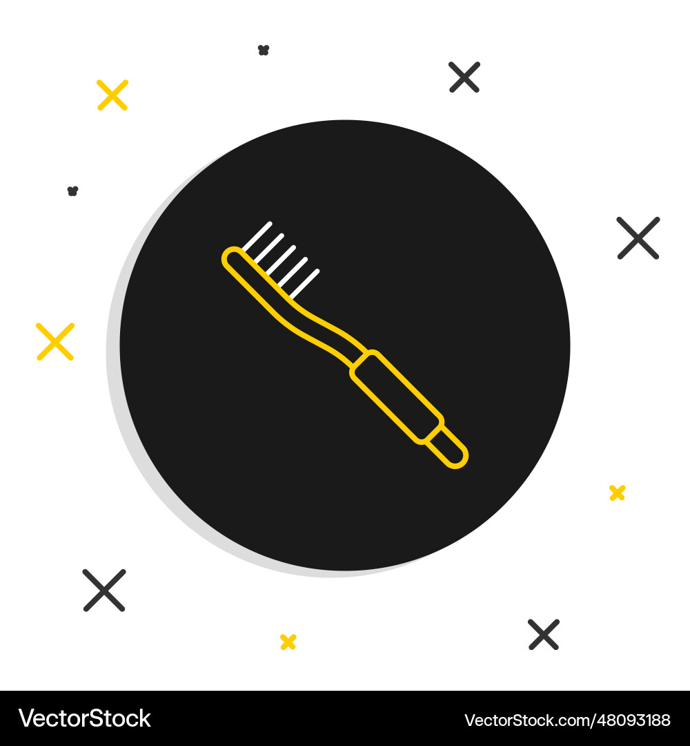 Line toothbrush icon isolated on white background Vector Image