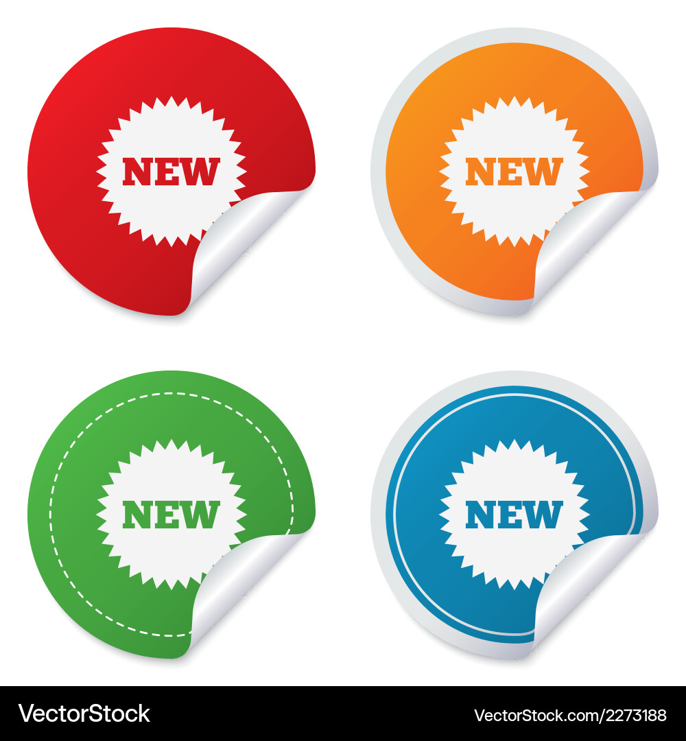 New sign icon arrival star symbol Royalty Free Vector Image