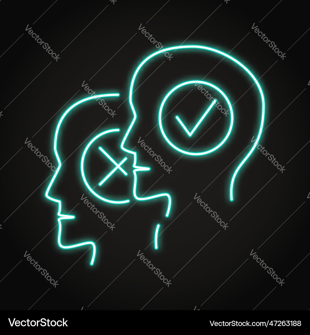 Opinion neon icon in line style Royalty Free Vector Image