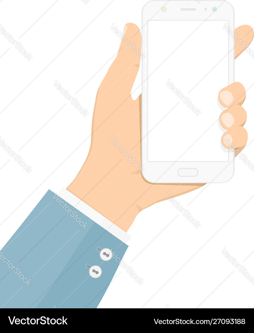 Smartphone in hand colorful in flat Royalty Free Vector