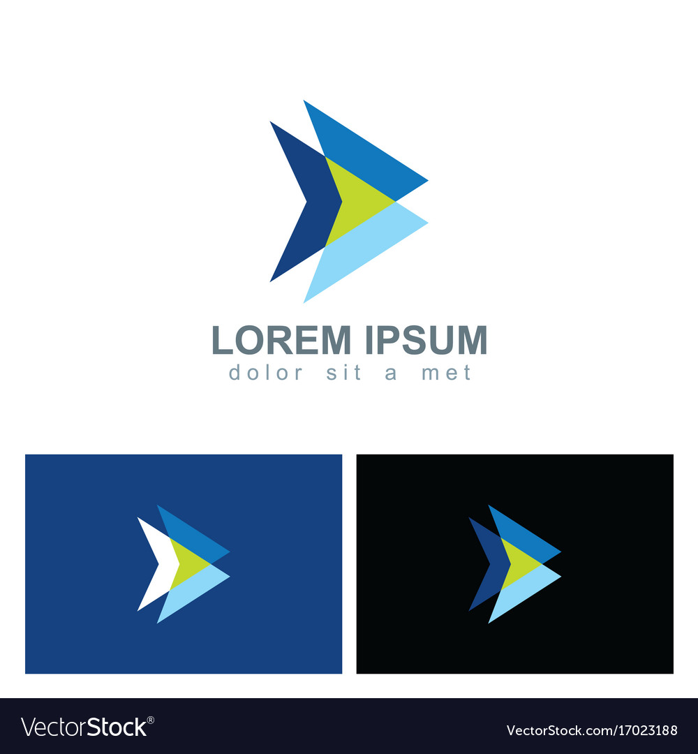 Triangle abstract arrow multiple logo Royalty Free Vector