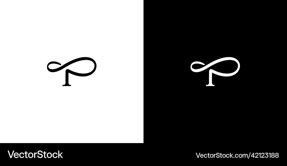 Unique and modern letter p infinity logo design Vector Image