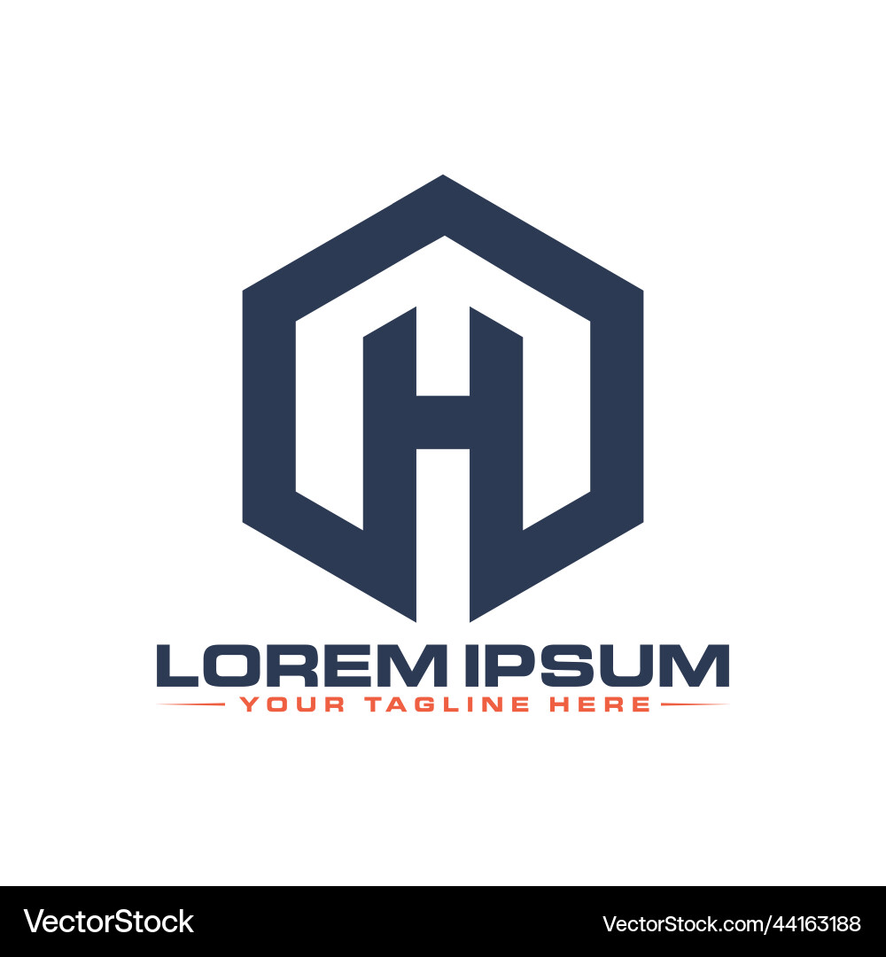 Unique Mh Letter Logo Design Royalty Free Vector Image