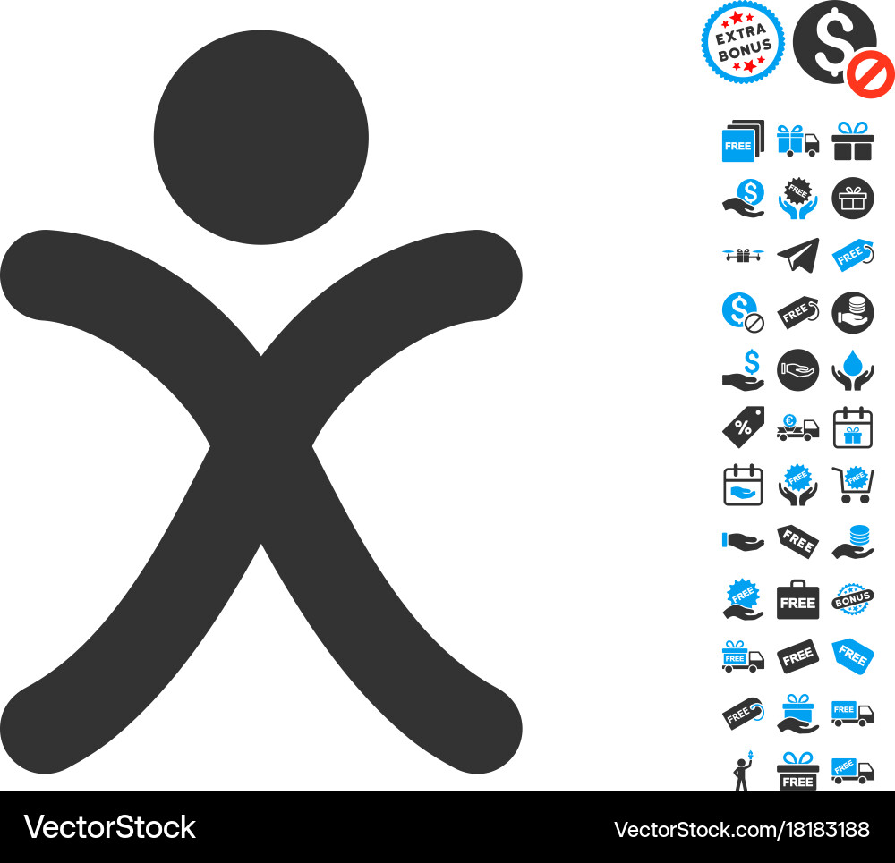X generation boy icon with free bonus Royalty Free Vector