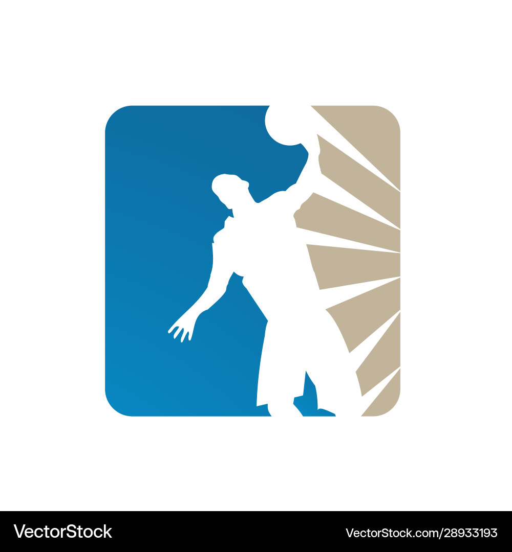 Abstract handball logo team silhouette player Vector Image