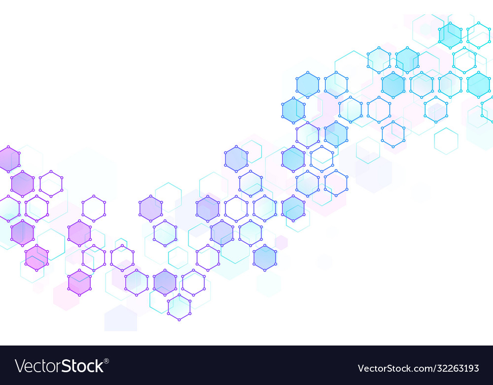 Abstract hexagonal molecular structure hexagons Vector Image