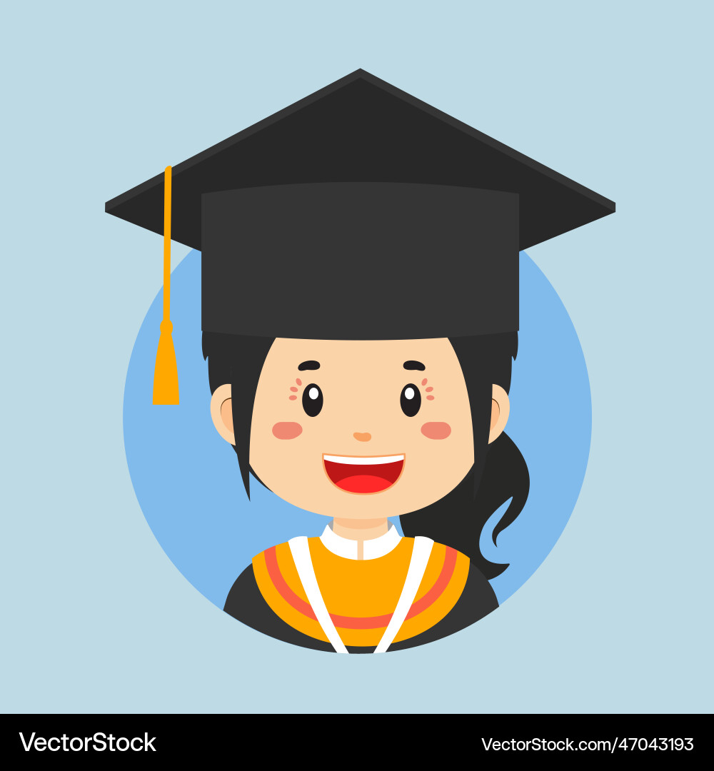 Avatar of a graduation character Royalty Free Vector Image