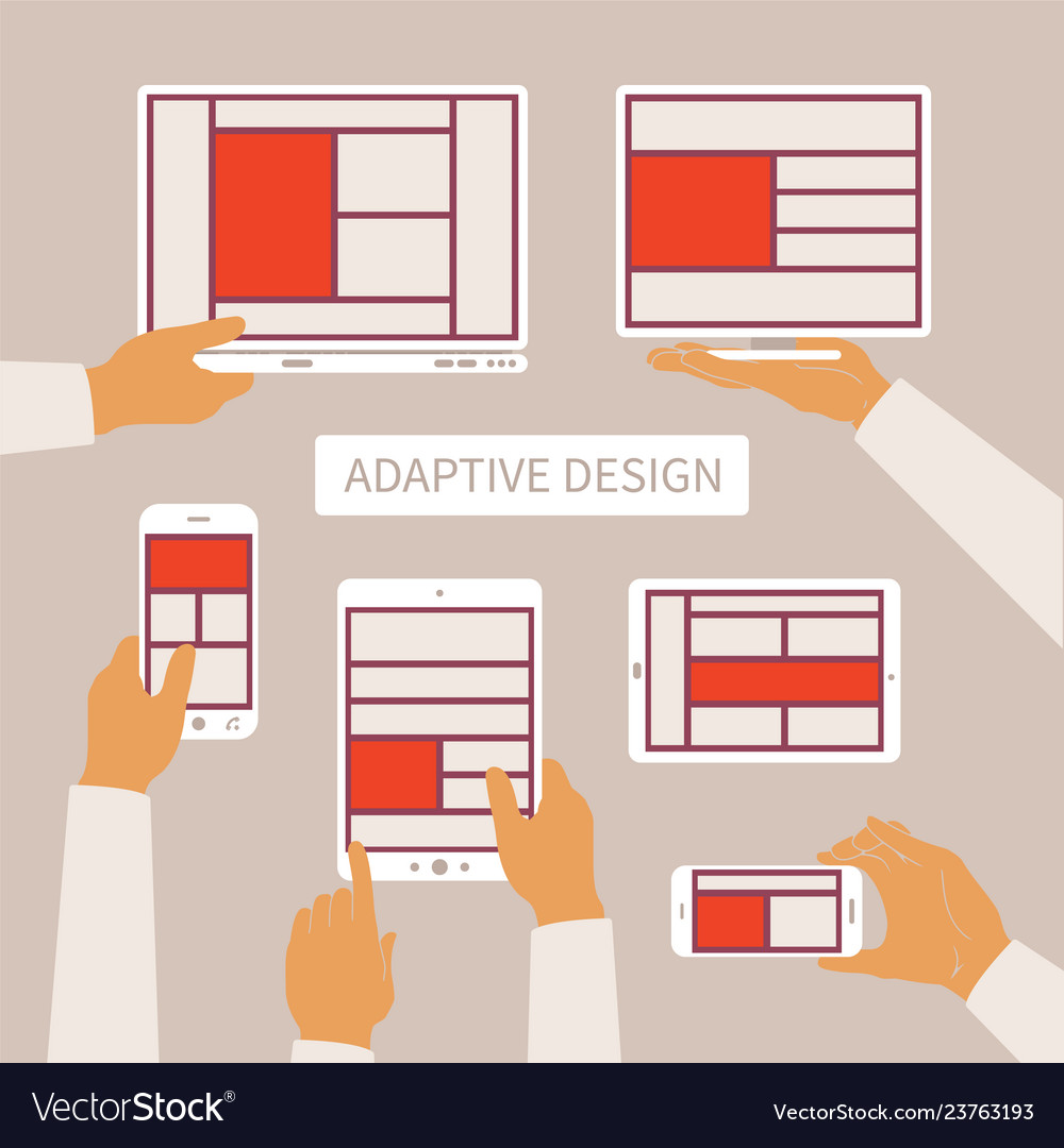 Concept of modern adaptive responsive web Vector Image Concept of modern adaptive responsive web Vector Image