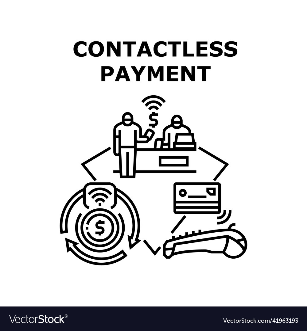 Contactless payment black Royalty Free Vector Image
