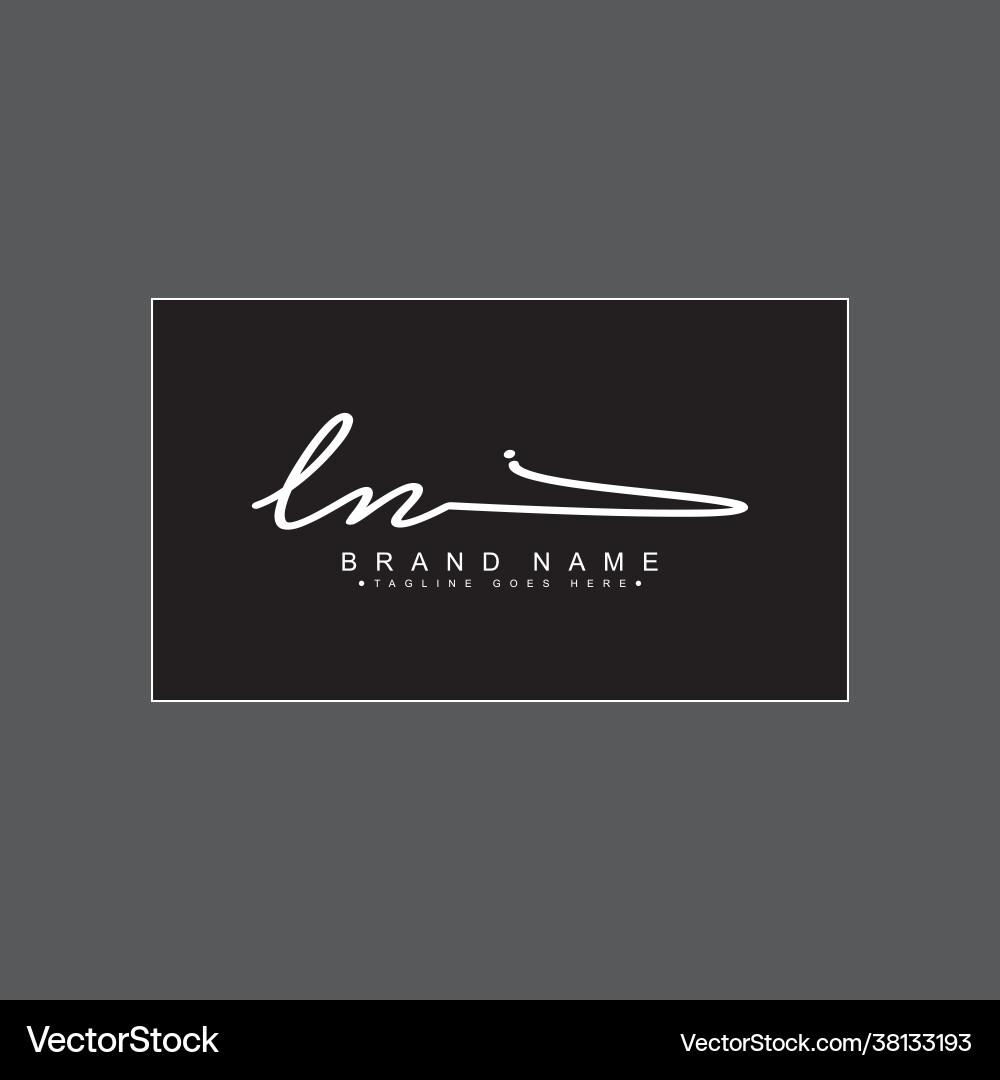 Initial letter ln logo - hand drawn signature Vector Image