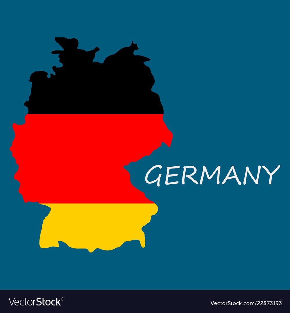 Map and flag of germany Royalty Free Vector Image