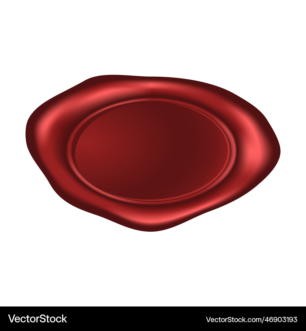 Oval horizontal antique wax stamp in shape Vector Image