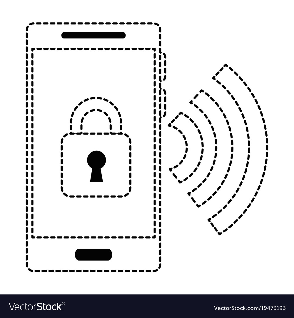Smartphone device with padlock Royalty Free Vector Image