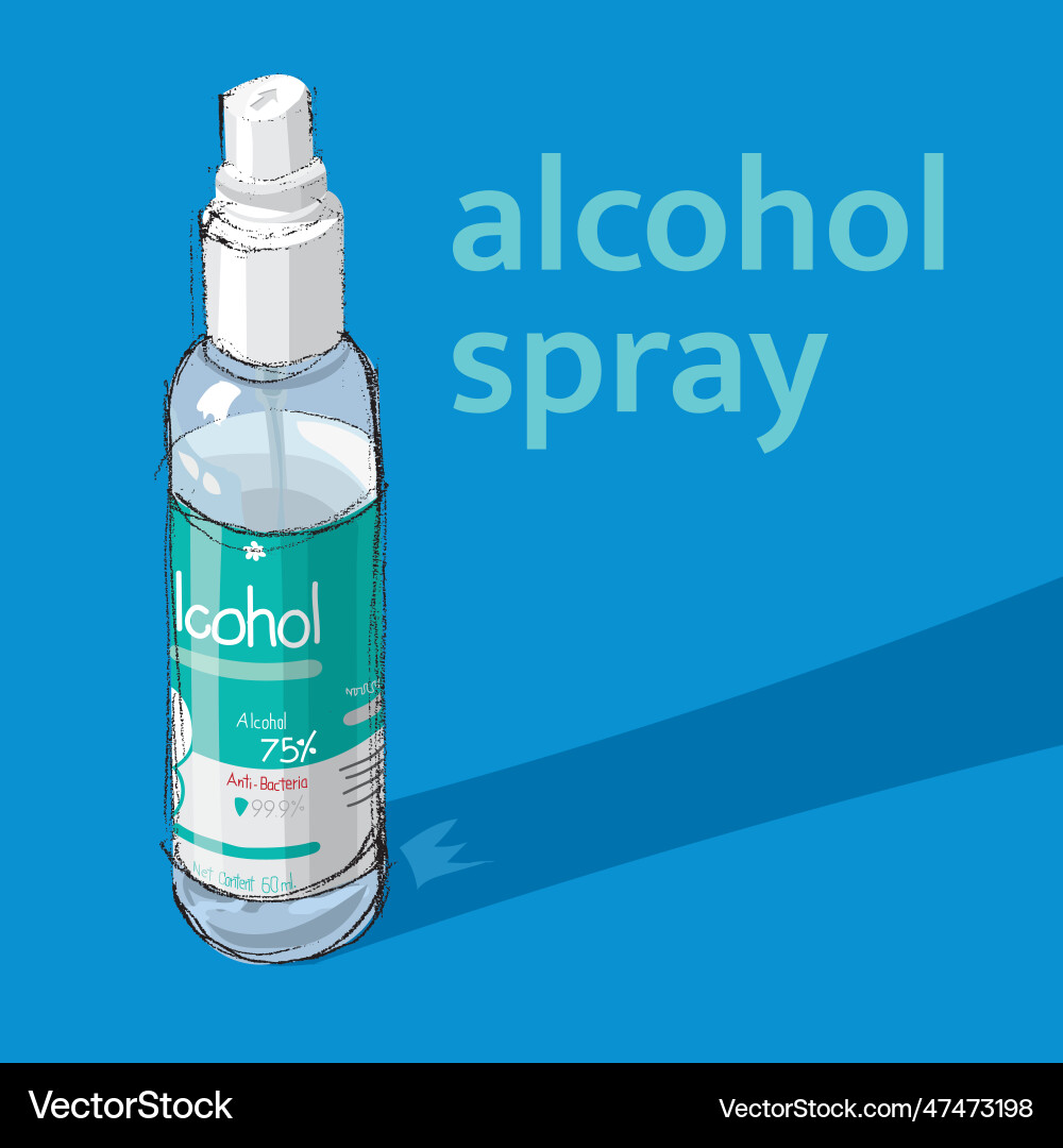 Alcohol spray drawing sketch pencil style Vector Image