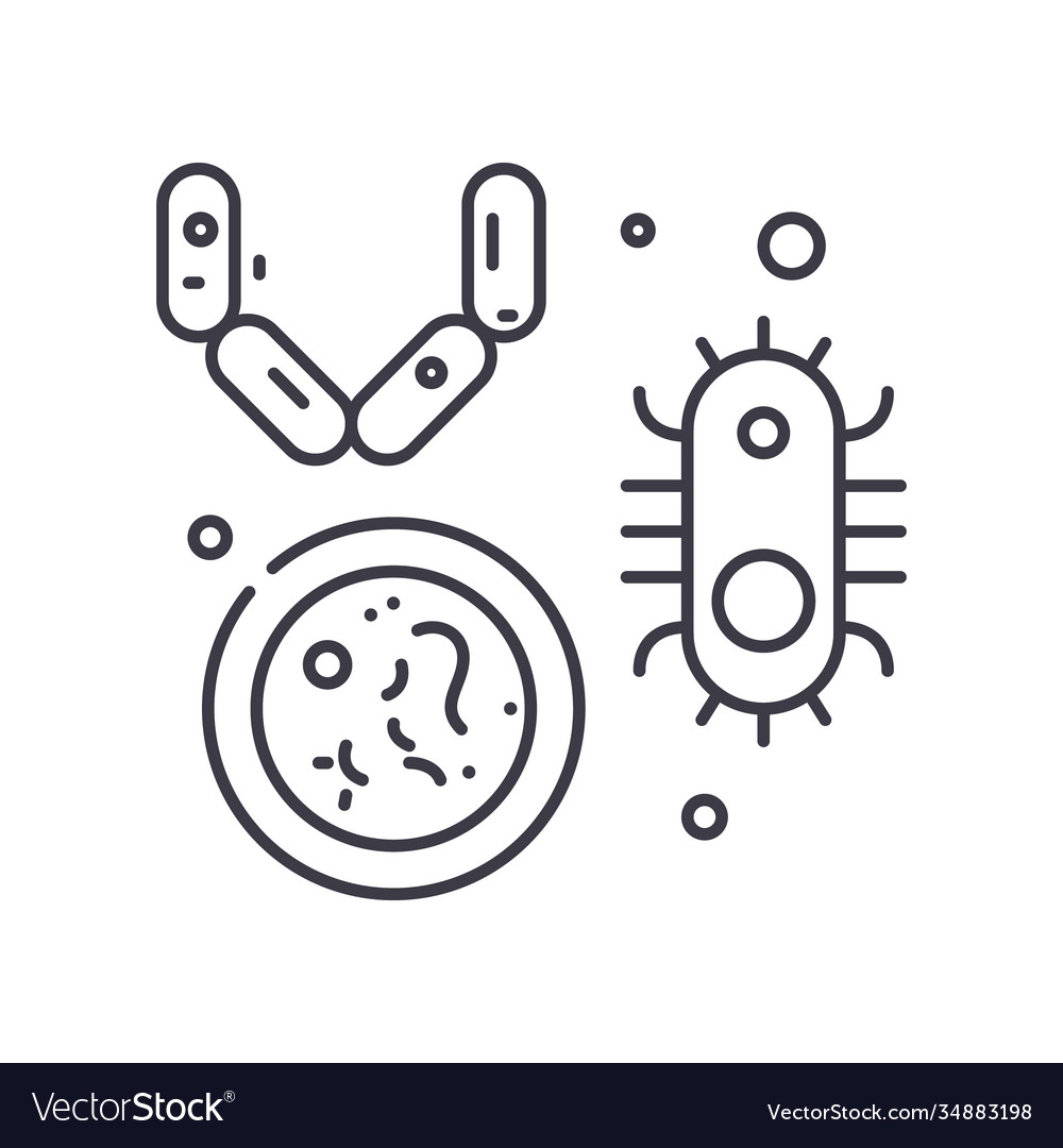 Bacteria icon linear isolated thin Royalty Free Vector Image