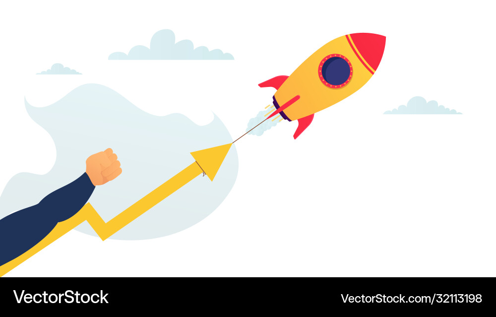 Business project start up way up to achieving Vector Image