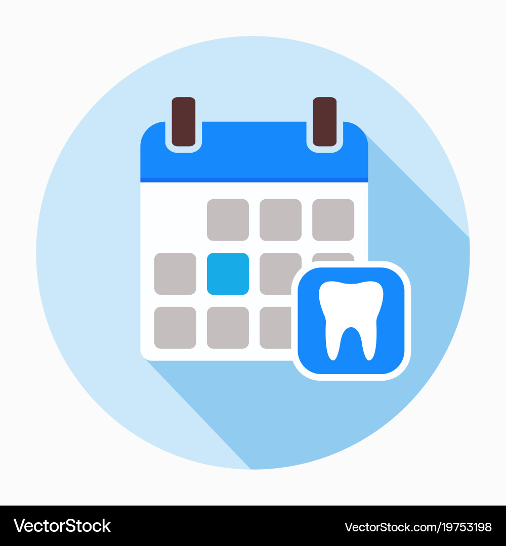 Calendar page with human tooth icon Royalty Free Vector