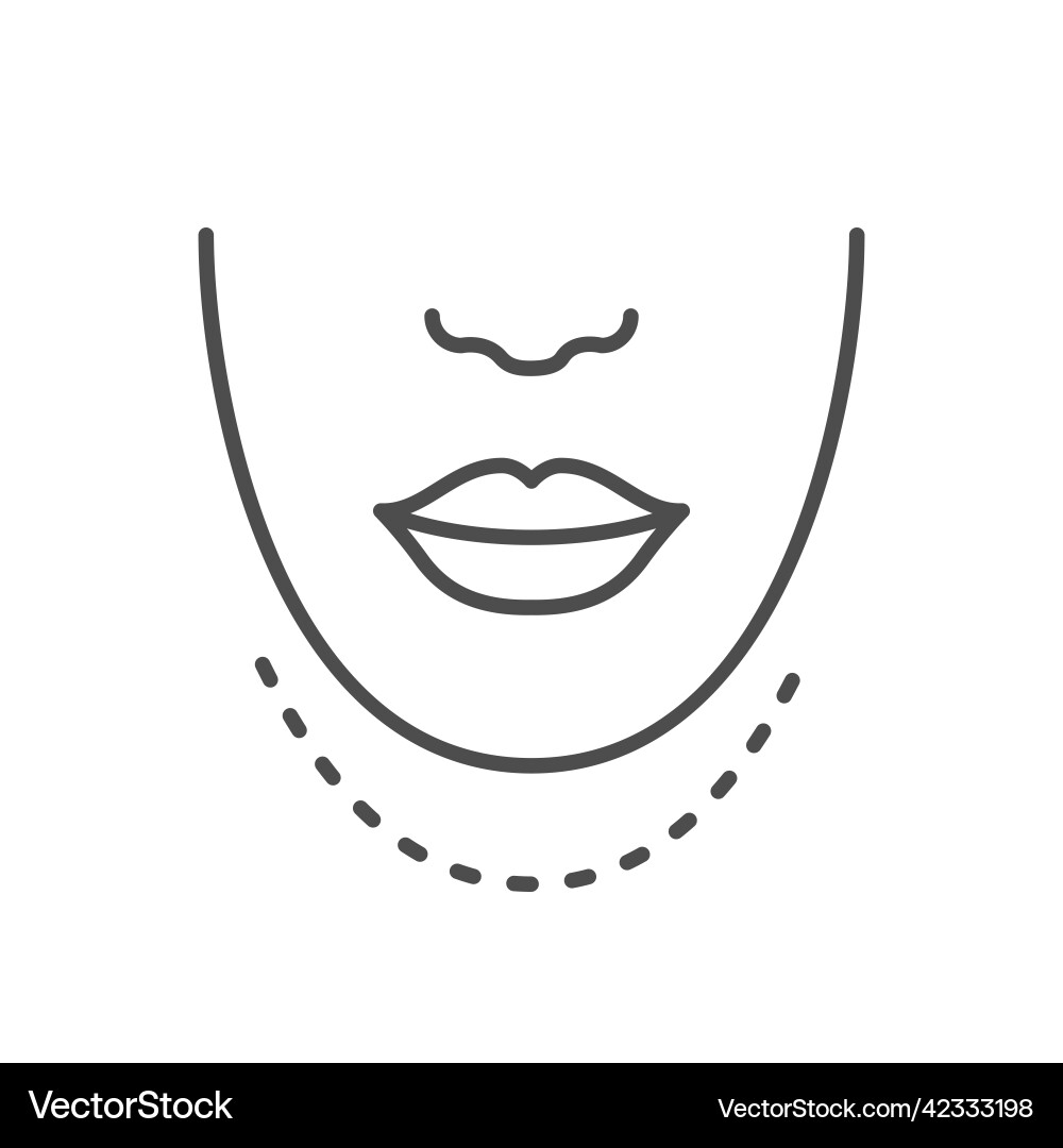 Chin lifting line outline icon Royalty Free Vector Image