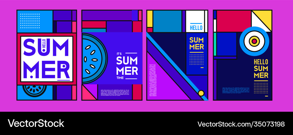 Colorful geometric summer background 2021 Vector Image