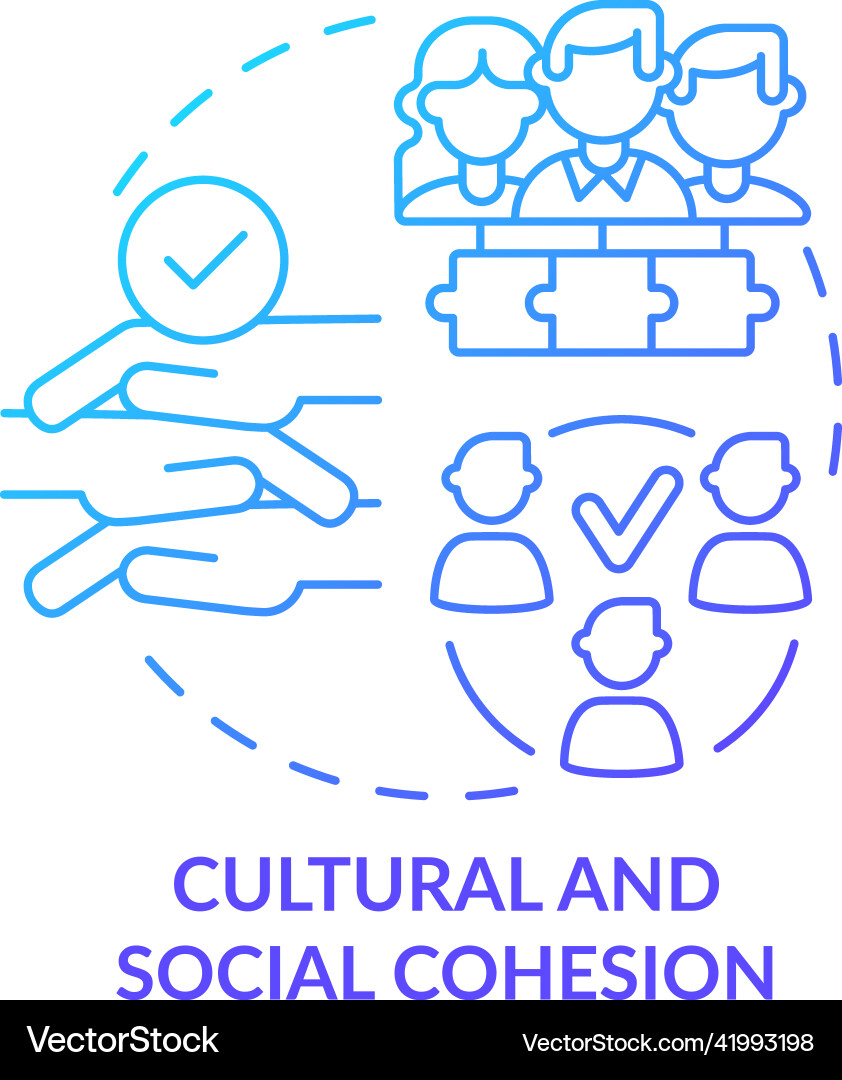 Cultural and social cohesion blue gradient Vector Image