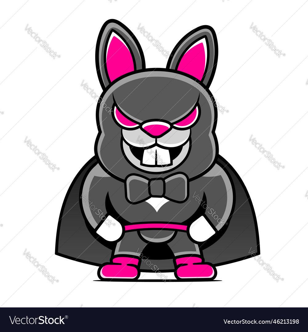 Cute rabbit super hero cartoon icon Royalty Free Vector