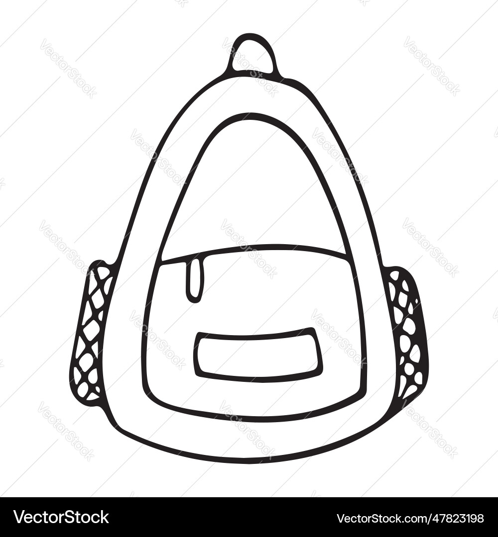 Doodle image of a backpack element for the themes Vector Image