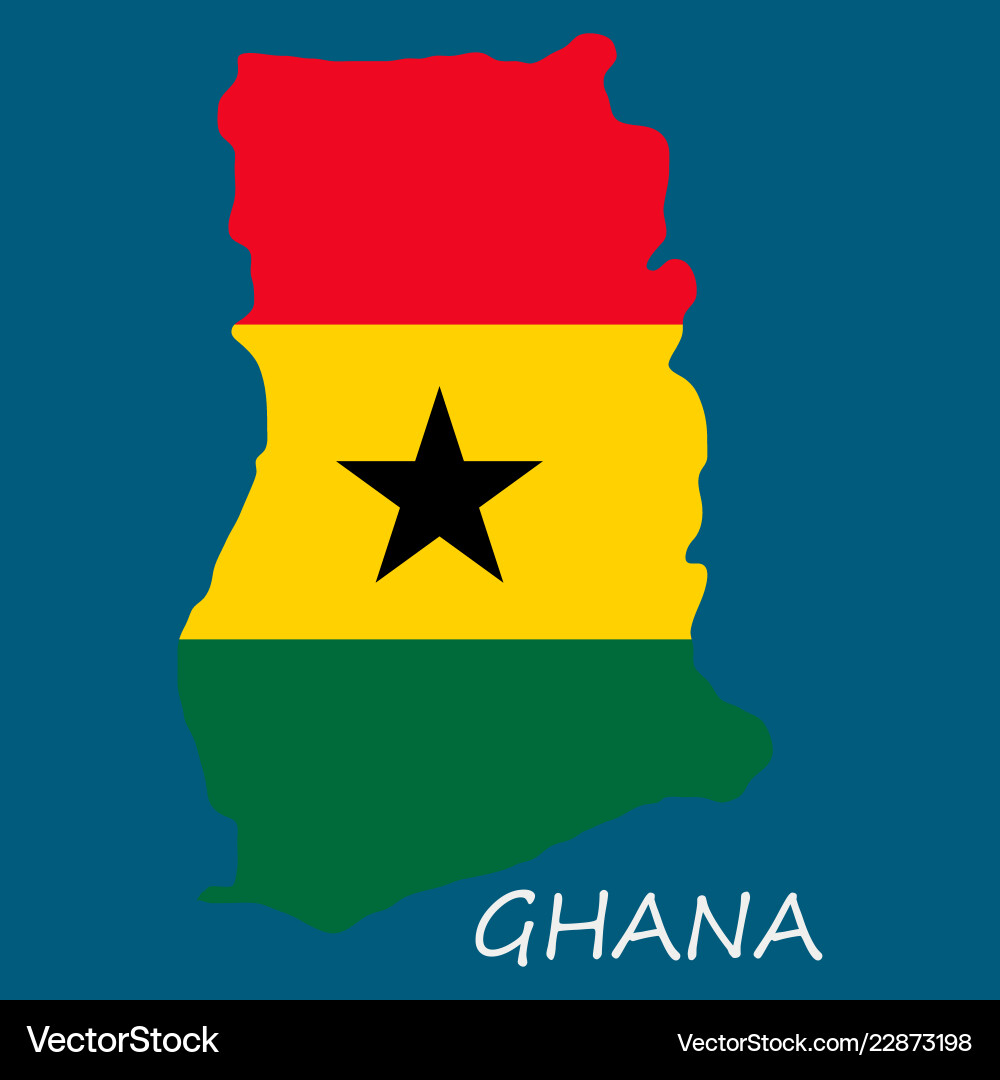 Flag map of ghana Royalty Free Vector Image - VectorStock