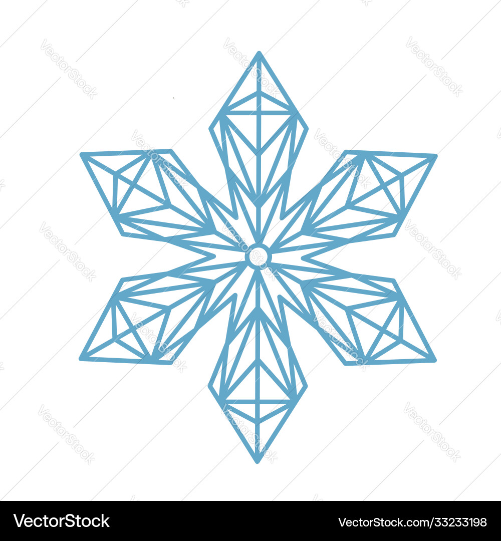 Flat snowflake winter crystal christmas snow Vector Image