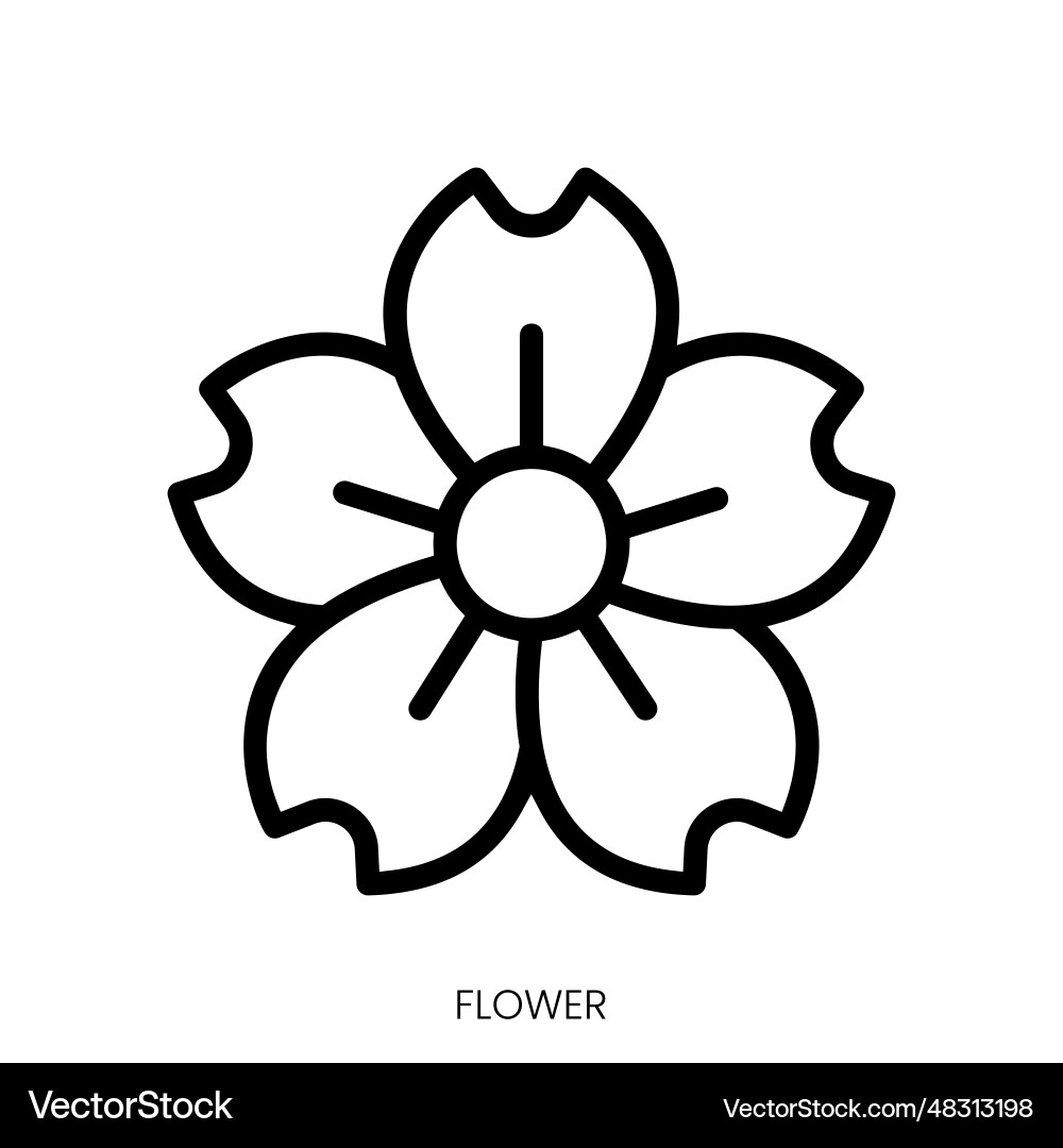 Flower icon line art style design isolated Vector Image