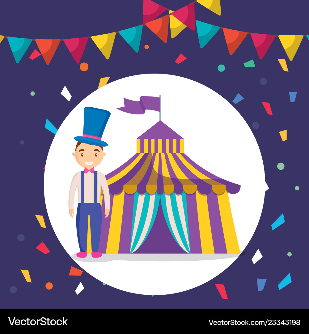 Magincian circus avatar character Royalty Free Vector Image