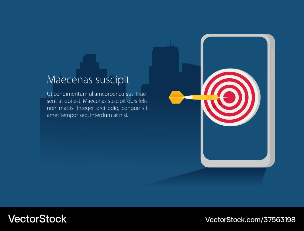 Mobile marketing and targeting smartphone Vector Image