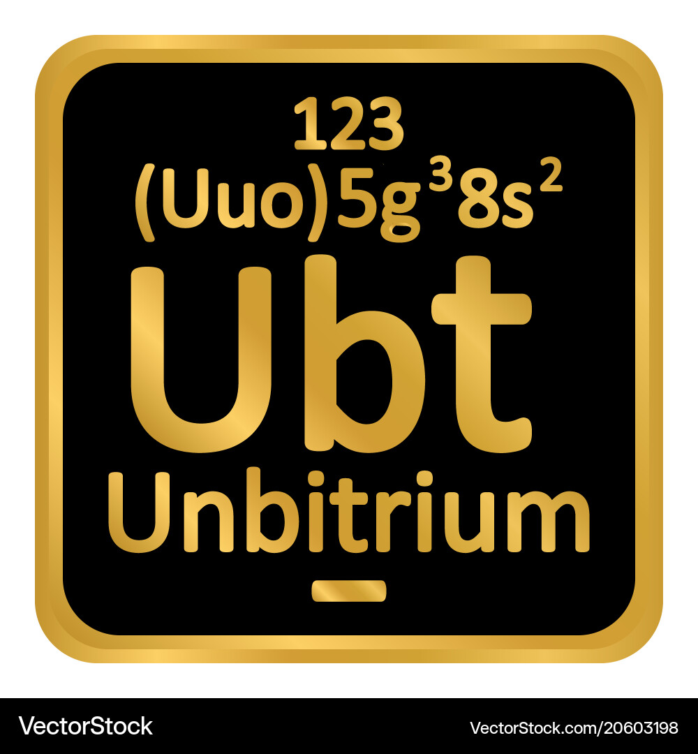 Periodic table element unbitrium icon Royalty Free Vector