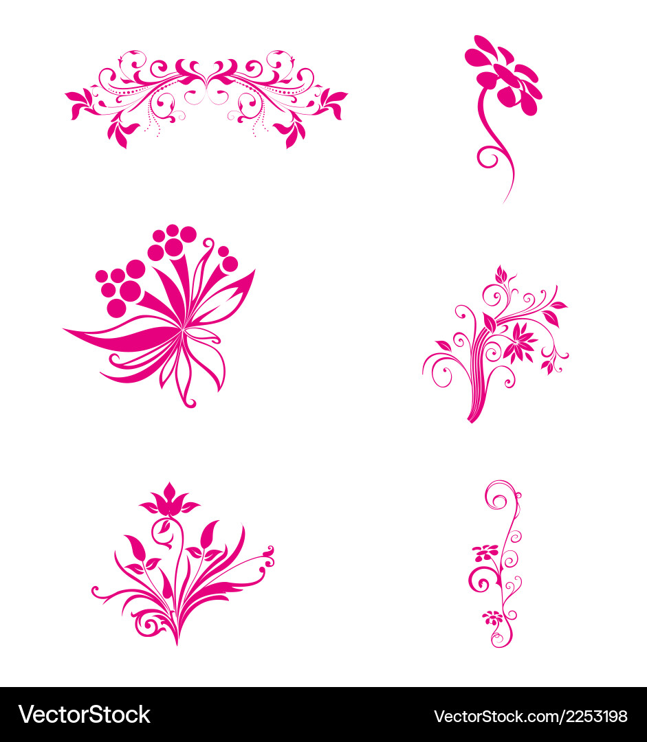Pink flower floral Royalty Free Vector Image - VectorStock