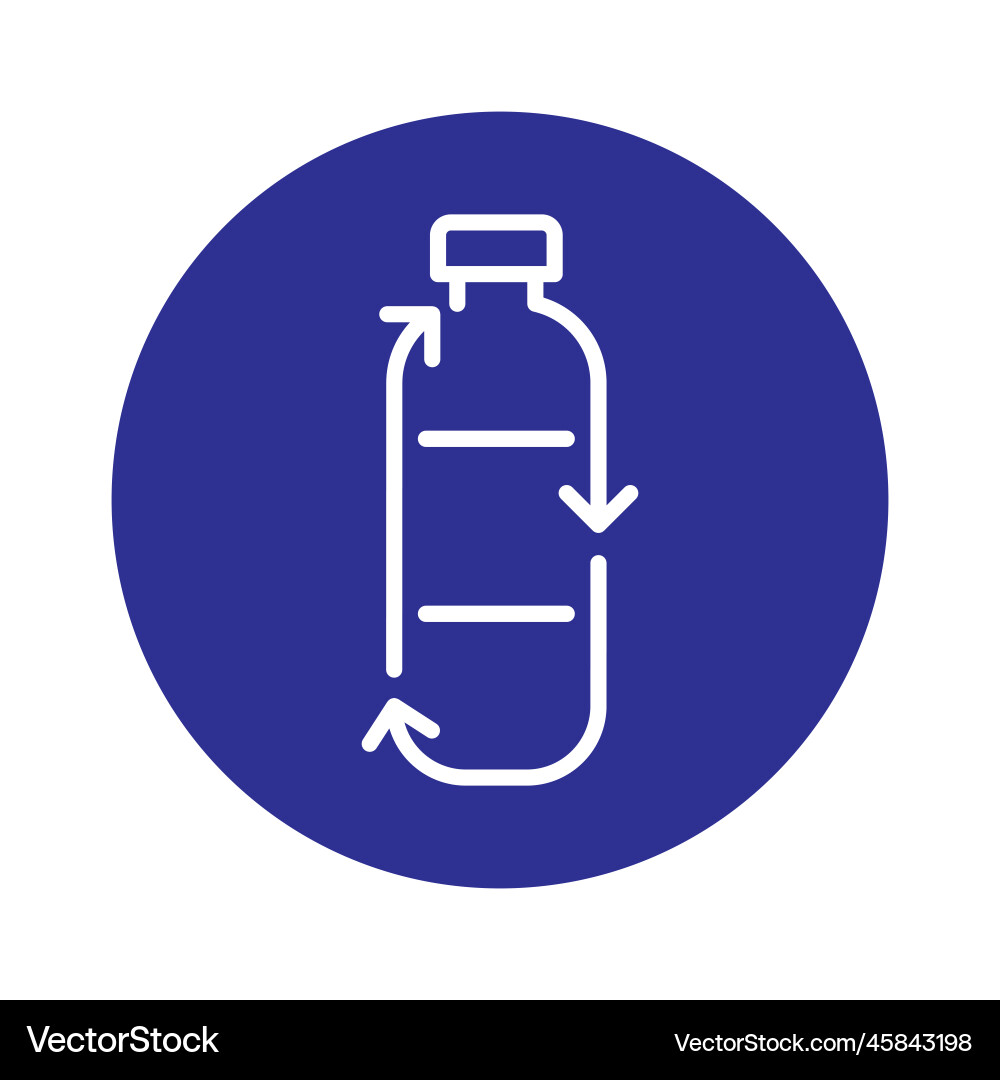 Recycle plastic bottle icon logo badge Royalty Free Vector